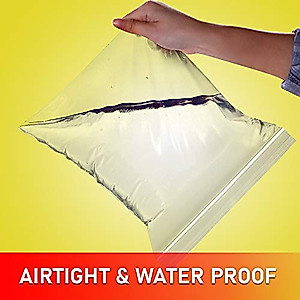 [ 25 COUNT ] EXTREME THICK BAGS - 18'' x 24'' - Extra Large Super Spacious Strong Clear Big Bags, Zipper, 5 GALLON, Heavy Duty 4 Mill, Plastic Food Storage Bags For Clothing, Toys, Storage, Moving, Organization, Meat, Laundry, Perfect Resealable Brining B