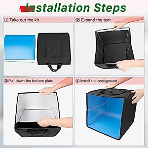 Portable Photo Studio Light Box, 12” × 12” Mini Photo Lightbox & Small Tripod Kit for Product Photography with 96 LED Lights and 6 Colored Backdrops