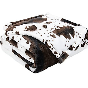 Fleece Blanket Cow Print Soft Throw Blanket Lightweight Throw Blanket