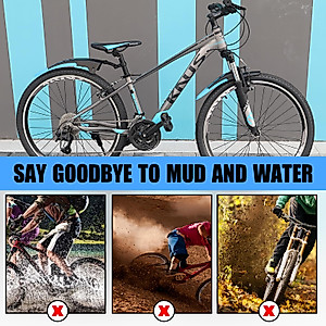 MAKELEN Bike Fender Set Mudguard Set Front and Rear 2 Parts-Universal Full Cover Thicken Widen Bicycle Adjustable Bike Fender Mud Guard Mudflap for MTB Road Bike Mountain Bike Black&amp;Blue