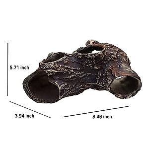 Plecoceramics Large Aquarium Cave Hiding Place for Fish Ceramic Decoration Hideout Tree Trunk Log for plecos and Cichlids