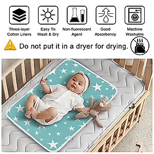 3 Pack Diaper Changing Pad, Maveek Portable Toddler Diaper Changing Pad Waterproof Baby Change Mats Premium Change Pad Liner Bed Pad Play Mat(Green&White&Blue)