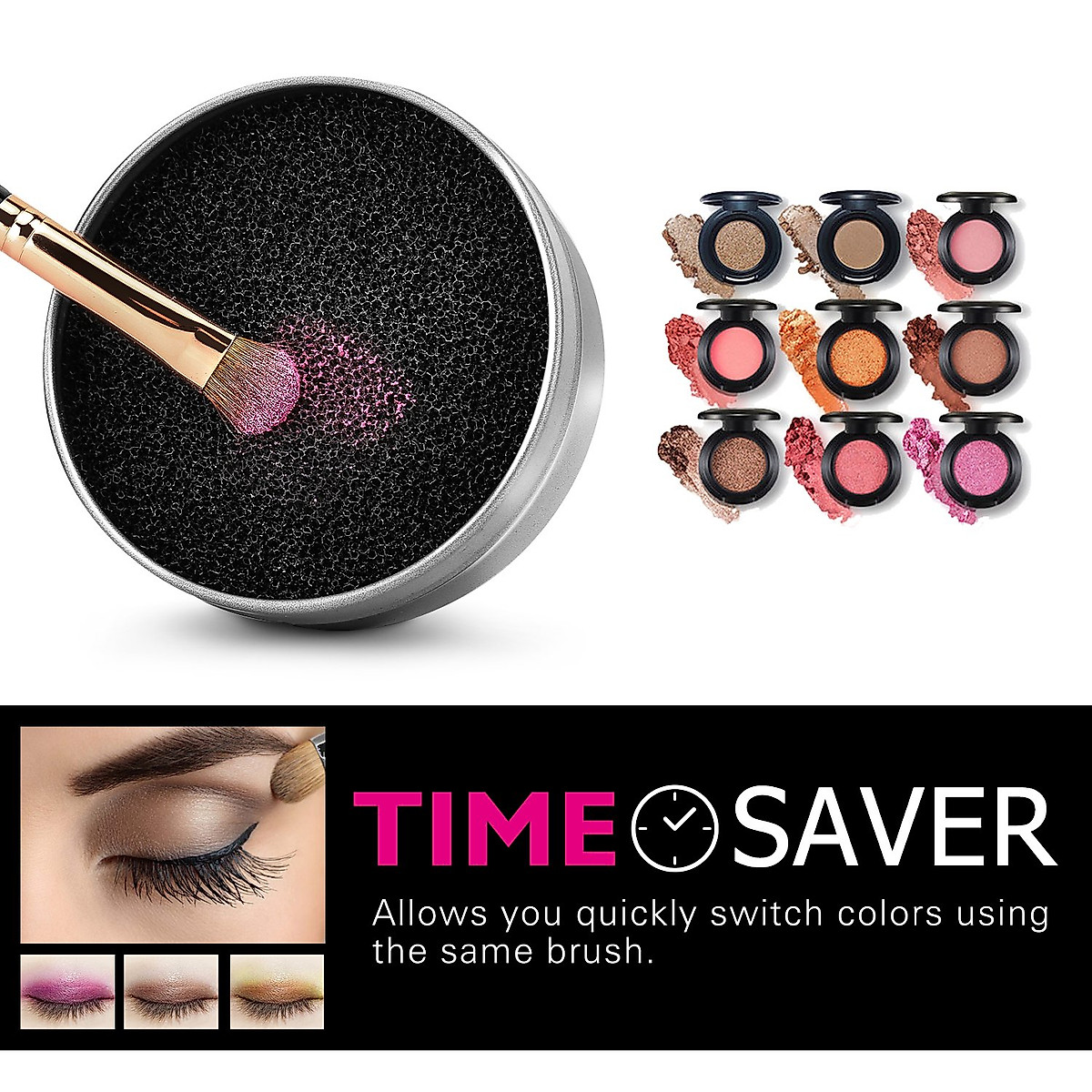 Luxspire Makeup Brush Cleaner Quick Wash Sponge Remover Color From Brush Makeup Cleaner Tool Switch Eye Shadow Color Dry Clean Box