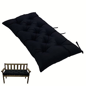SEAHOME Indoor/Outdoor Bench Cushion,Waterproof Swing Seat Cushion,Outdoor Chair Cuhion,for Lounger Garden Furniture Patio Loveseat (47.2'' x 19.7'', Black)