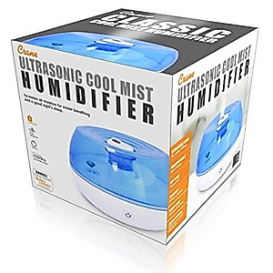 Crane Personal Ultrasonic Cool Mist Humidifier, for Home Bedroom Hotels Travel and Office, 0.2 Gallon, Filter Free, Blue and White