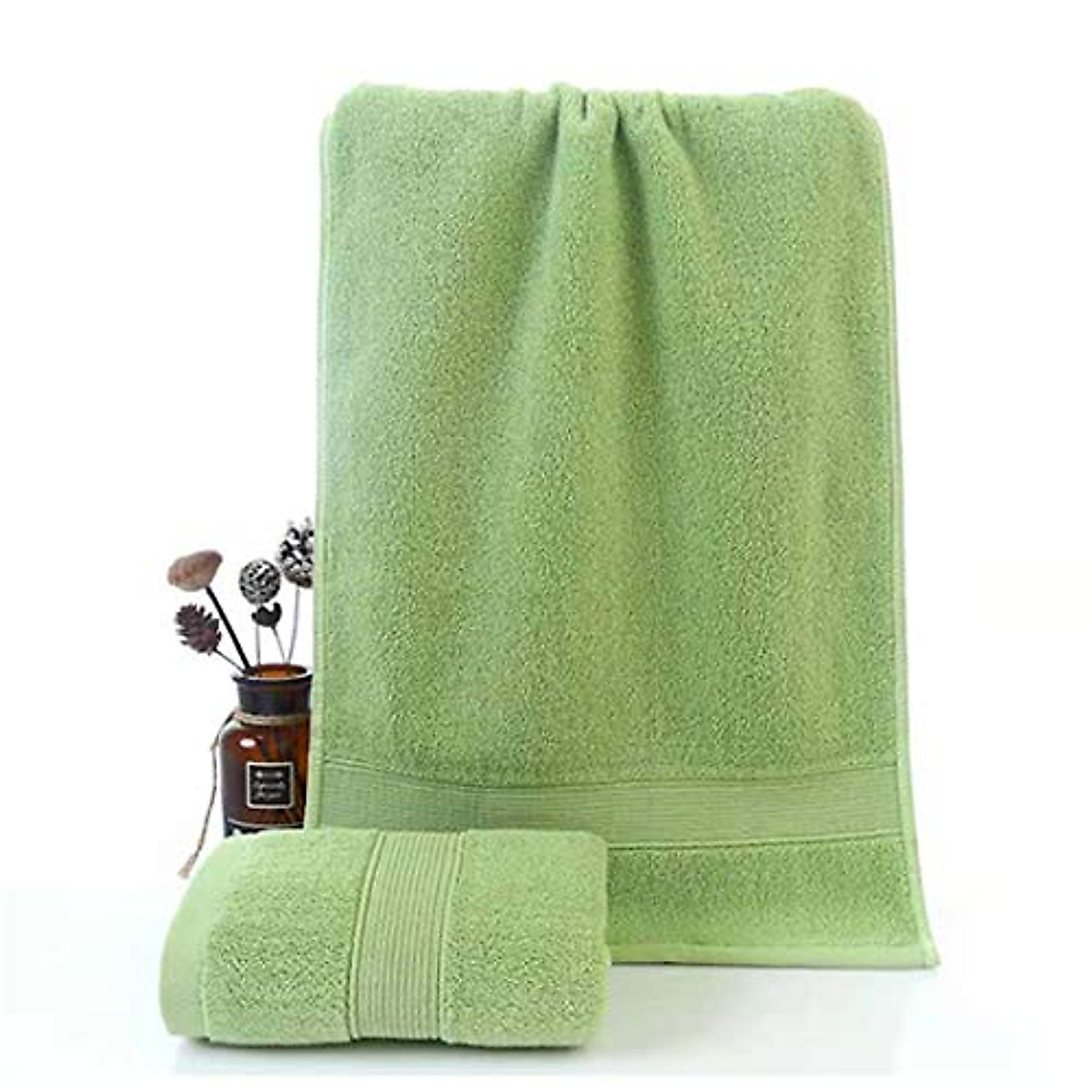 LRUUIDDE Bathroom Hand Towels 2 Set,100% Cotton Hand Towel for Bath, Hand, Face, Kitchen, Super Soft, Highly Absorbent, Machine Washable, Size 14" x 30" (Green)…