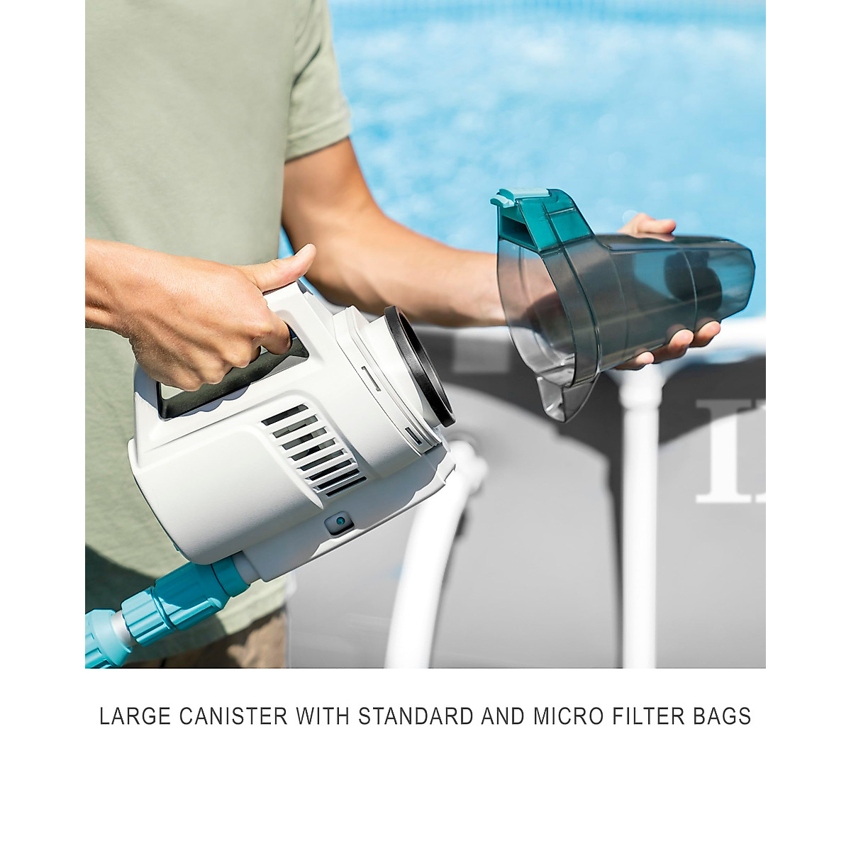 Intex ZR200 Rechargeable Cordless Swimming Pool and Spa Vacuum Cleaner  with Telescoping Handle and 2 Interchangeable Brush Heads