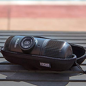 WACACO Nanopresso Portable Espresso Maker Bundled with Protective Case, Upgrade Version of Minipresso, Mini Travel Coffee Machine, Perfect for Camping, Travel and Office（ Black）