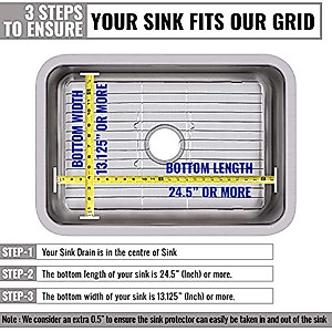 Better Houseware Extra Large Sink Protector Grid, Stainless Steel (24-1/8” x 12-5/8” x 1)