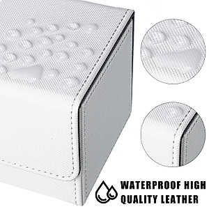 Yookeer 4 Pieces Leather Deck Card Boxes Cards Deck Game Box for Collectible Playing Card Box Compatible with MTG Commander(Black, White, Red, Green,Horizontal)