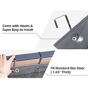 ANZORG 2 Packs Over The Door Hanging Closet Shoes Holder Organizer Shoe Storage Shoe Rack with 6 Pockets (Clear PVC Pockets)