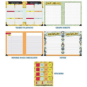 Carson Dellosa Aim High Teacher Planner, 8" x 11" Spiral Bound Planner With Planner Stickers, Daily Planner, Weekly Planner, Grade Book and Lesson Planner Book for Teachers