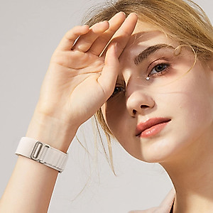 YILED Loop Nylon Bands 20mm 22mm Quick Release Watch Strap, Sport Nylon Solo Loop Rugged Replacement Strap for Women Men (20mm, Starlight)