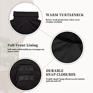 BAKPH Women's Dance Ballet Leotard Turtleneck Long Sleeve Leotard with Durable Snaps(7039-06-S)