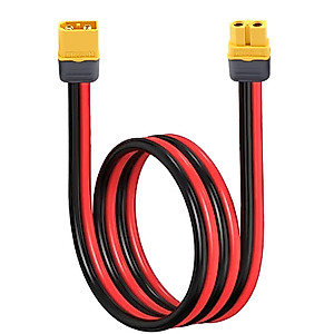 AYECEHI XT60 Extension Cable 12AWG XT60 Wire XT60 Connector Male to Female Adapter Converter Plug Cable Compatible with Solar Panel RV Portable Power Station Solar Generator - 1m/3.3ft