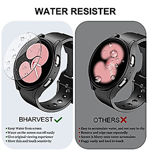 [4+4 Pack] BHARVEST for Samsung Galaxy Watch 5/Galaxy Watch 4 40mm Screen Protector and Case, 4 Packs Hard PC Frame Cover with 4 Sets Tempered Glass Film