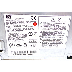 Genuine HP Hewlett-Packard 365W 462434-001 460968-001 Power Supply For HP Compaq DC7900 Convertible Minitower PC KP719AV FU031ET FU032ET FU053EA FU033ET FU040ET FS484AW FS483AW FG385EC FG391EC FG350EC FG384EC FG381EC FG380EC FP049PA FG377EC FG376EC FP049P