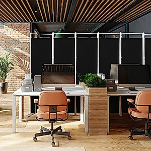Nightcore 6 Ft Room Divider, 6 Panel Folding Wall Divider, Freestanding Partition with Adjustable Foot Pads, Perfect Privacy Screen for Home Office (Black)