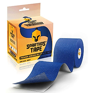 Sparthos Kinesiology Tape [Navy Blue - 16.4ft Uncut Roll] x Ice Packs for Injuries [Size Medium + Cover]
