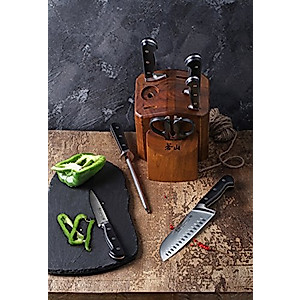 Cangshan TV2 Series 1023039 Swedish 14C28N Steel Forged 8-Piece Knife Block Set, Acacia