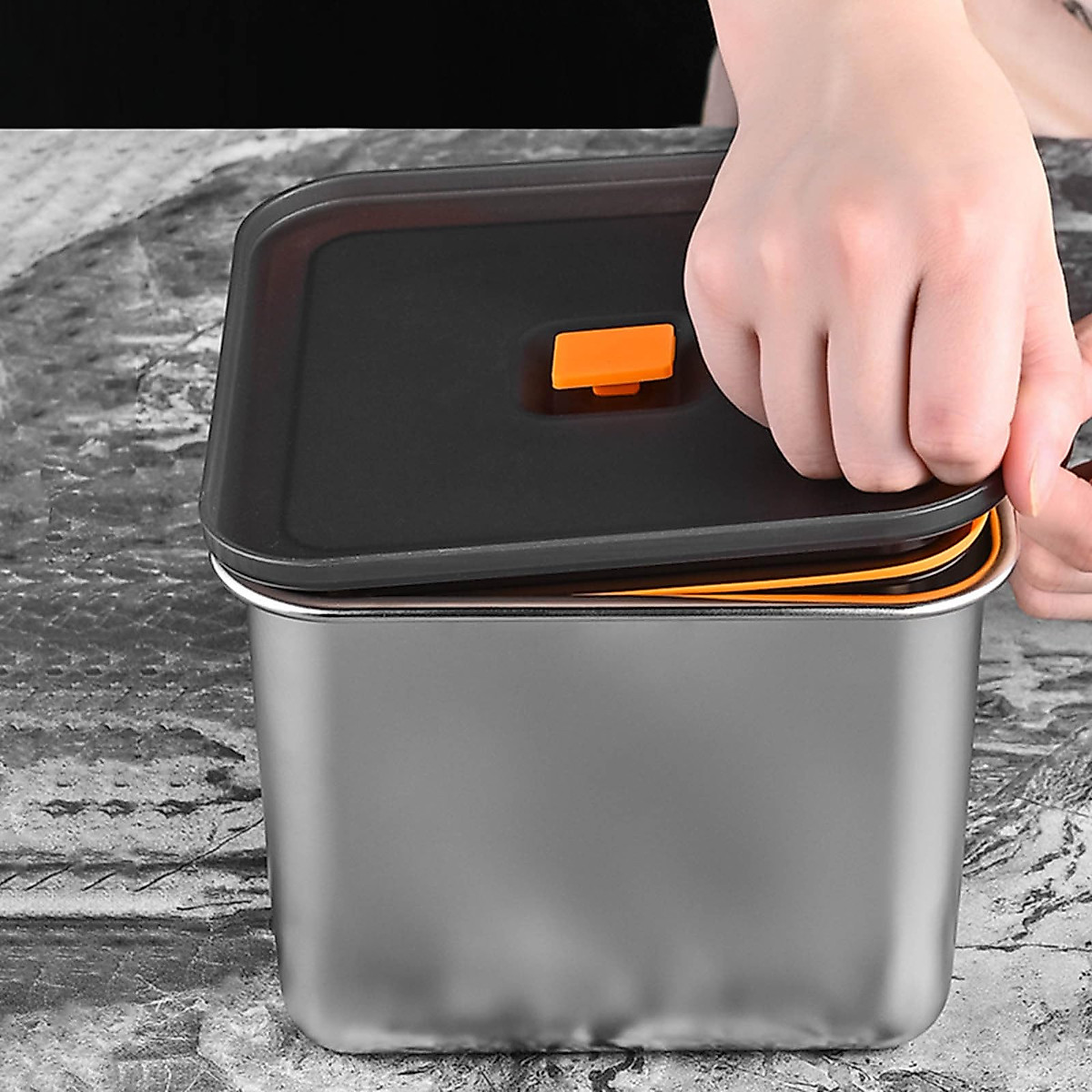 Stainless Steel Food Storage Containers with Lid, Food Lunch Box Containers Leak-proof Light Easy Set with Air Vent Snack Boxes Airtight Lunch Containers (65oz)