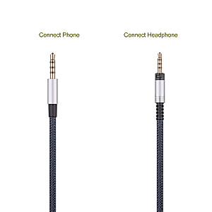 Audio Replacement Cable with in-Line Mic Remote Volume Control Compatible with Sennheiser Momentum, Momentum 2.0, HD1 Headphones, Audio Cord Compatible with iPhone iPod ipad Apple Devices