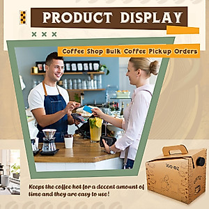 Pickmesh 10 Sets 160 oz Disposable Coffee Dispenser with Insulated Interior Bag Coffee to Go Containers with Handle Portable Heavy Cardboard