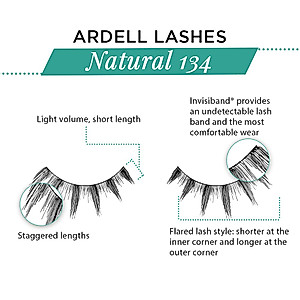 Ardell Natural Lashes False Eyelashes 134 Black (4 pack)