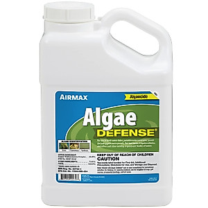 Airmax Algae Defense, EPA Registered Algaecide Pond & Lake Water Treatment, Floating Moss, Green Slime Scum & Chara Killer for Large Ponds & Lakes, Outdoor Liquid Spray Copper Based Solution, 1 Gallon