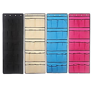 YJYdada 20 Pockets Hanging Over Door Shoe Organiser Storage Rack Bag Box Wardrobe Hook (Hot Pink)