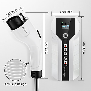 EV101 Portable EV Charger Level 1+2, 8/10/13/16 Amp Adjustable Electric Car Charger, 110V-240V 3.5KW 20 ft Plug-in Hybrid EV Charger