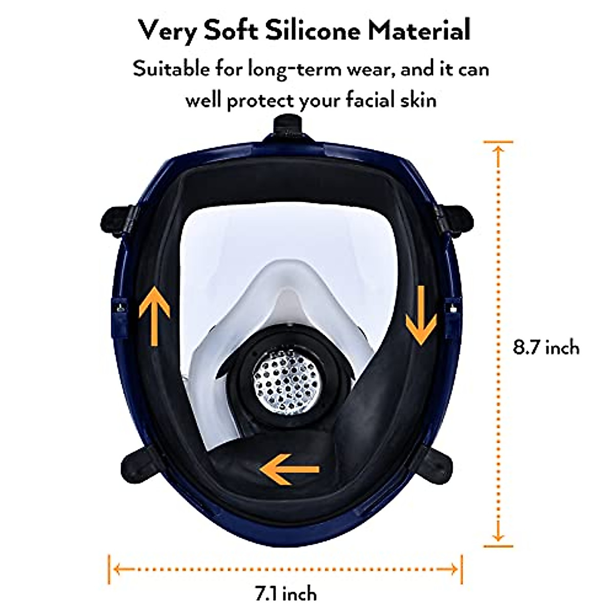 INCLY Full Face Respirator Mask, Safe Gas Masks Cover with Asbestos & Filter Reusable for Against Smoke, Dust, Chemical, Paint, Sanding, Welding, Vapors,Hazmat, Logging