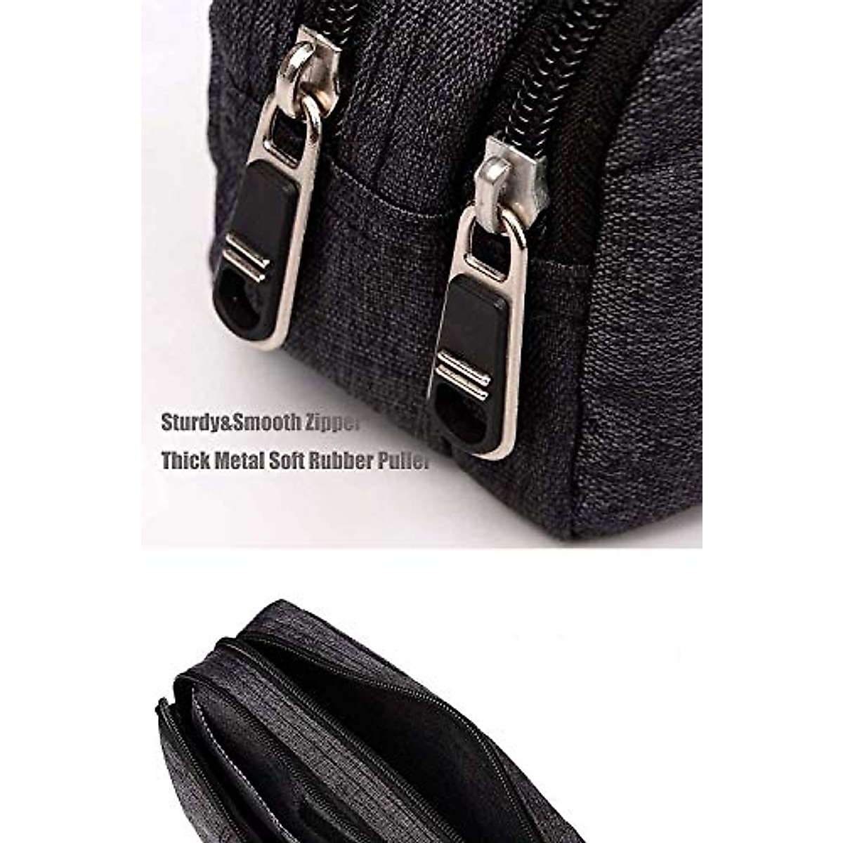 Pencil Case Large Capacity Pencil Bag Pouch with Durable Double Zipper by Only Warm for School office Heather Grey