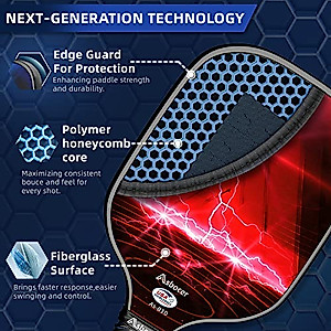 Asbocer Fiberglass Surface Pickleball Set, USAPA Approved, 4 Pickleball Balls, 2 Cooling Towels, Pickleball Bag, Pickleball Paddle,Set of 2