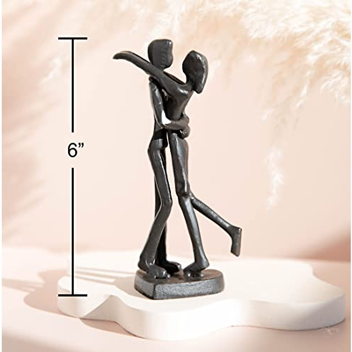 SENNESY Handcrafted Iron Sculpture - Romantic Gift for Weddings and Anniversaries - for Him and Her - Blank Greeting Card Included