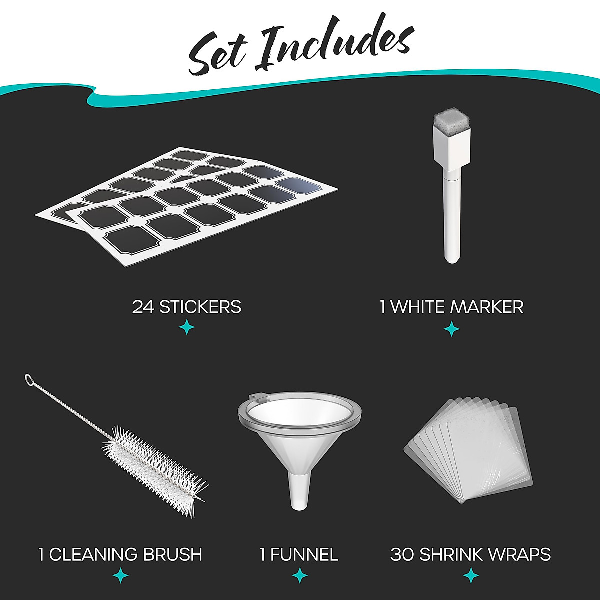 Nevlers 24PK Blue Glass Spray Bottles 2 Oz Set | Glass Spray Bottles w/Shrink Wrap, Labels & More | Small Spray Bottle For Use as Perfume Spray Bottle, Spray Bottle for Oil & Alcohol Spray Bottle