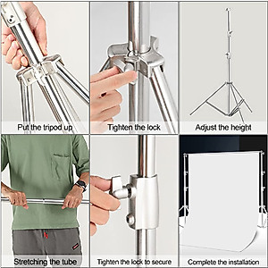 Stainless Steel Backdrop Stand 9.5ftx10ft Photo Stand for Backdrop Video Adjustable Background Support Stands for Portrait & Studio Photography, Photoshoot, Parties, Baby Shower, Birthday, Wedding