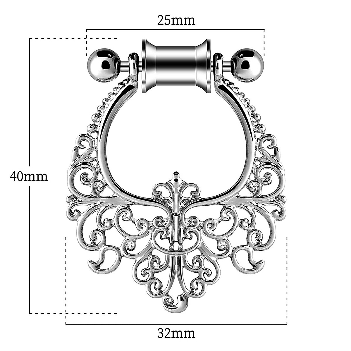 ALONG-J 2 Pcs Surgical Steel Earrings Gauges Tunnel Earplug Kit Dangle Ear Earplugs Stretching Kit Piercing Ear Plug 4Mm - 30Mm,C2,5mm