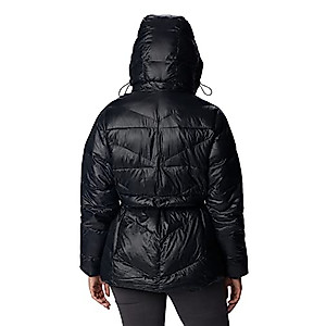 Columbia Women's Peak To Park II Insulated Hooded Jacket, Black Gunmetal, 3X Plus
