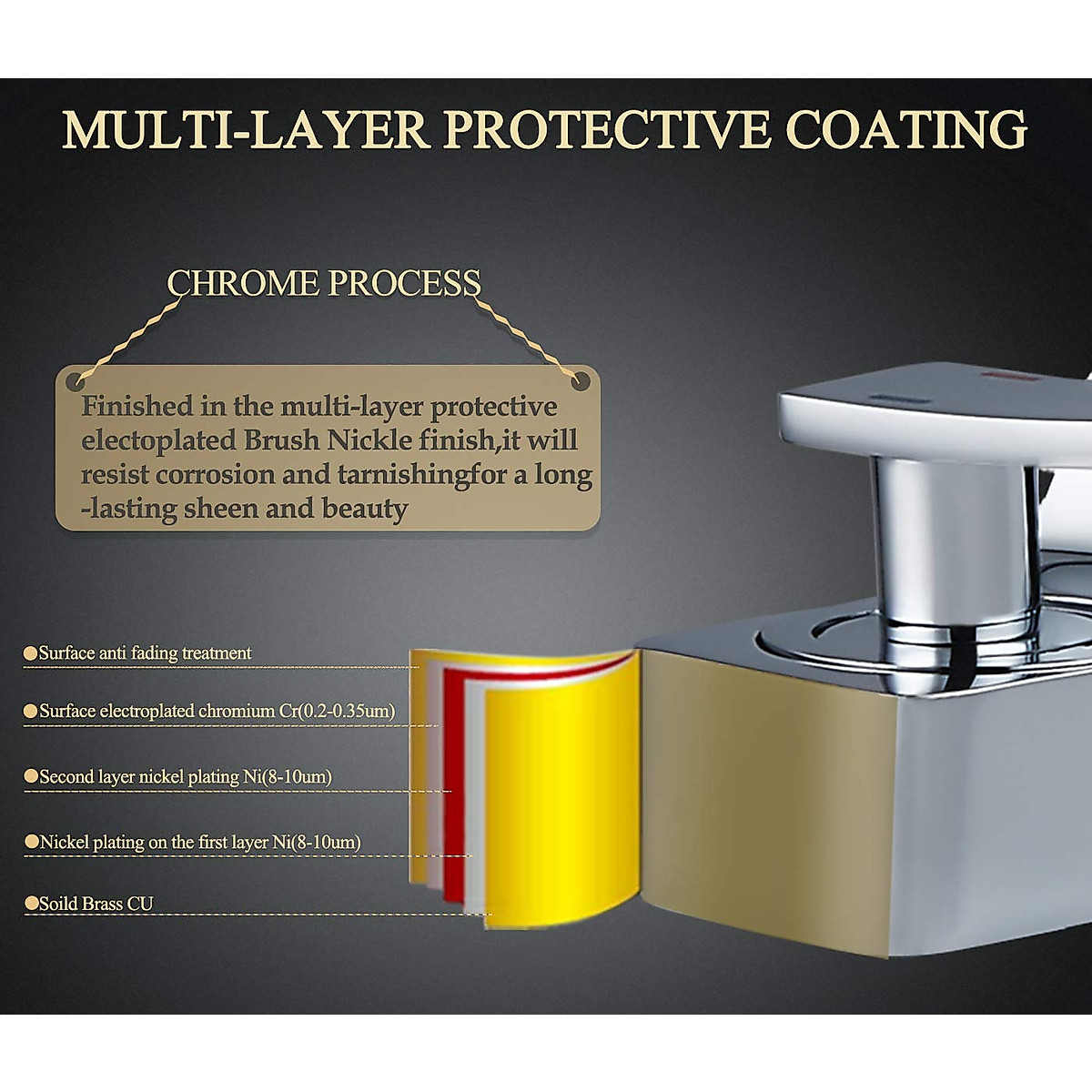 becola Chrome Bathroom Sink Faucet, Single Hole Faucet for Bathroom Sink, Solid Brass Single Handle Lavatory Vanity Sink Faucet with Two US Standard 3/8" Hoses