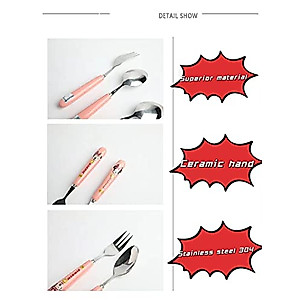 Meet Beauty Ding 1Set Stainless Steel Minnie Spoon Fork Set Pink Kid's Flatware with A Container Girl Children's Tableware Female Student's Cartoon Dinnerware Meal Tool（Made in China