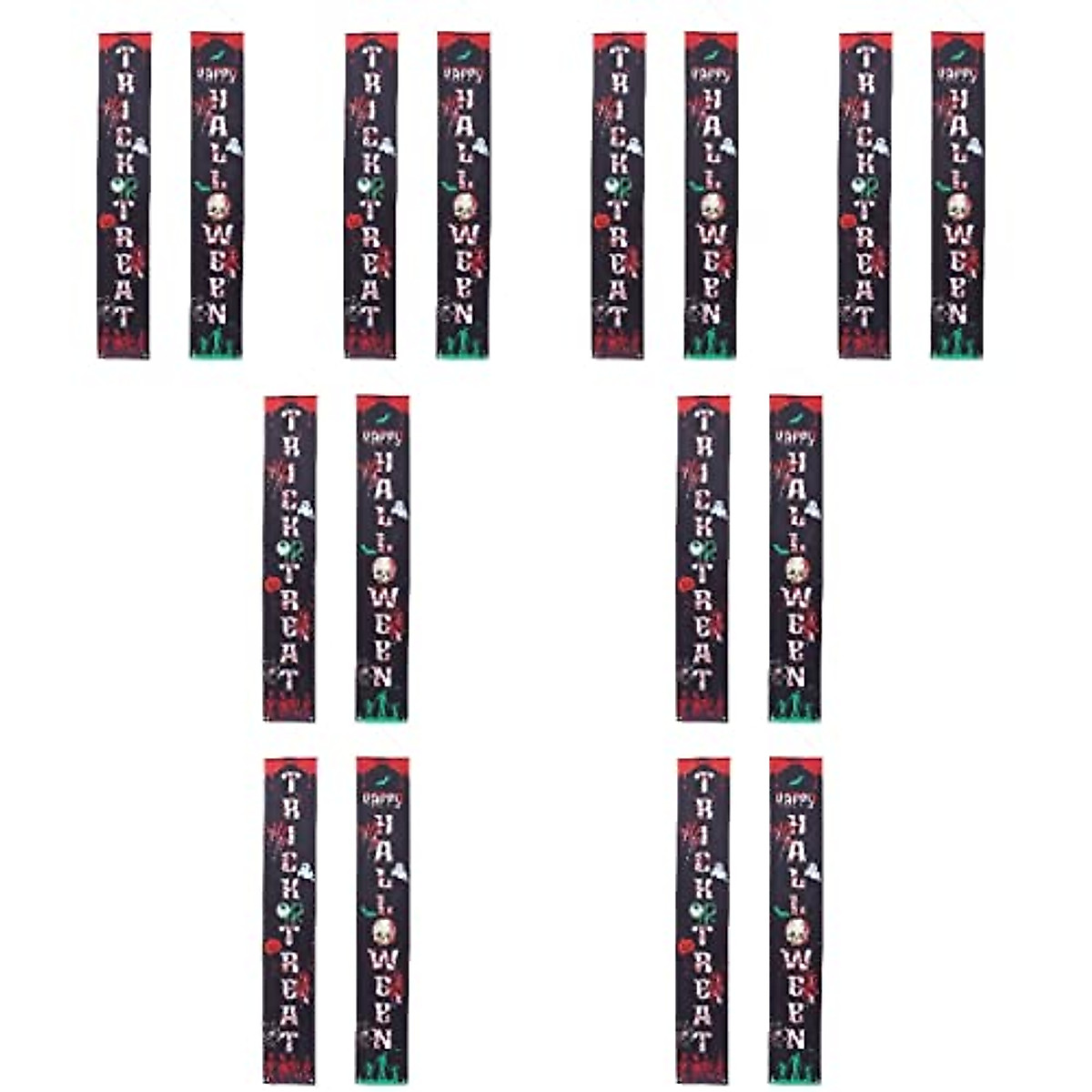 PRETYZOOM 8 Sets Decoration Treat Unique Use Trick Ornament Themed Signs Banners Couplet Style Banner for - Party Hanging Haunted Front Halloween Decor Creative Delicate Pendant Spider Door