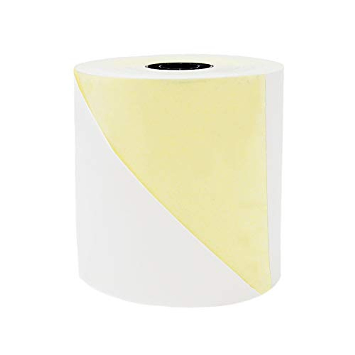 BuyRegisterRolls - (Honey Comb Core) Two Ply Carbonless Rolls 3" X 90 Feet, White/Yellow (50 Rolls - 1 Case) Kitchen Printer Paper Rolls Required Printer Ribbon Sp700 or ERC 30/34/38