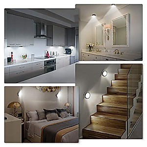 LEASTYLE Under Counter Lights for Kitchen，Wireless LED Puck Lights with Remote Control 6 Pack, Under Cabinet Lighting Battery Operated,Stick-up Steps Lights Indoor