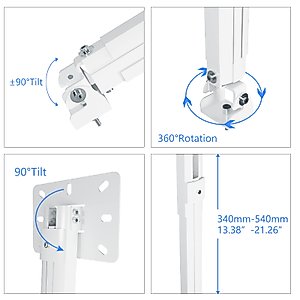 Suptek Extended Mini Projector Ceiling Mount Adjustable Wall Mount with Thread Adapters for Projector DVR Camera, Max 21inch (PR05MINI)