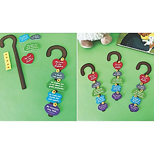 Fun Express Shepherds Staff with Verses of Psalm 23 Craft Kits - Makes 12 - Sunday School and VBS Crafts for Kids