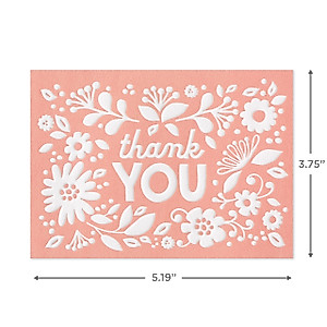 Hallmark Pack of Thank You Cards, Pink Rustic Flowers (20 Thank You Notes with Envelopes for Baby Showers, Weddings, All Occasion)