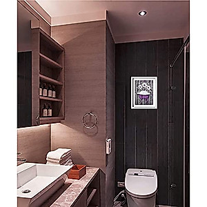 BARZM Rustic Farmhouse Purple Daisy Wall Art Purple Bathroom Wall Art Daisy Canvas Pictures Modern Flower Bathtube Rustic Purple Daisy Wall Art Decor for Bedroom 12x16 inch Frameless