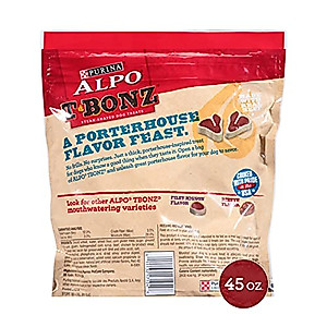 Purina ALPO Made in USA Facilities Dog Treats, TBonz Porterhouse Flavor - 45 oz. Pouch