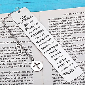 Christian Bookmark Gifts for Women Inspirational Religious Baptism Gifts for Friends Girls Daughter Book Lovers Birthday Christmas Bible Verse Gift for Sister Church Bulk Gifts Stocking Stuffers